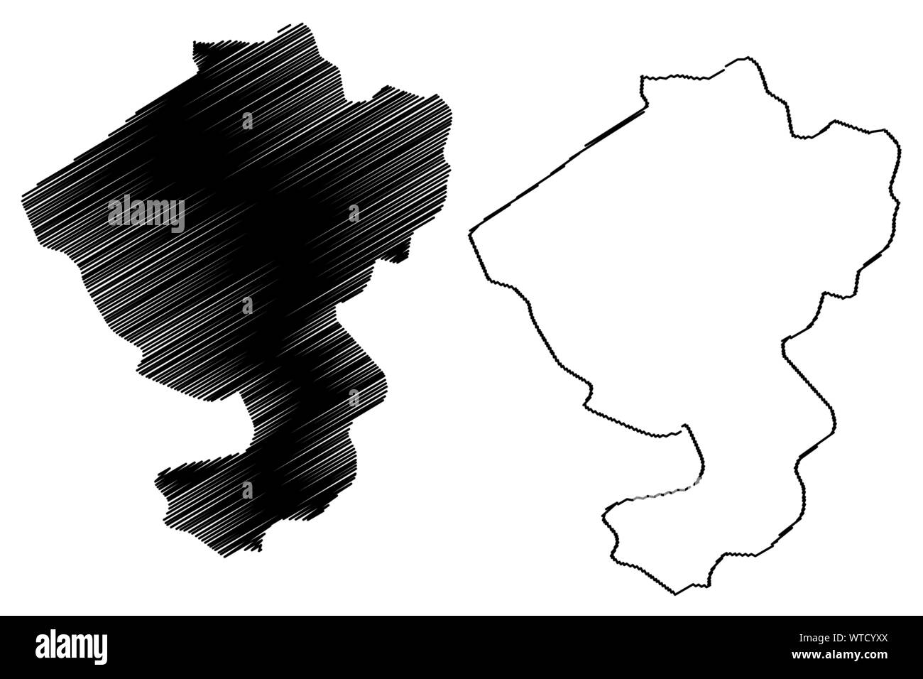 Comayagua Department (Republic of Honduras, Departments of Honduras) map vector illustration ...