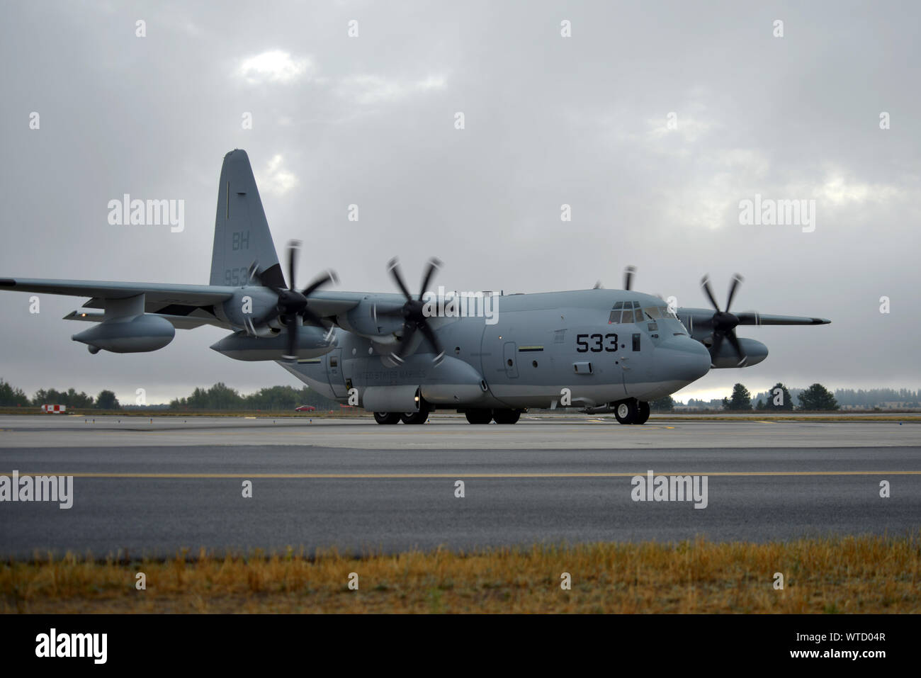 A U.S. Marine KC-130J from Marine Aerial Refueler Transport Squadron ...