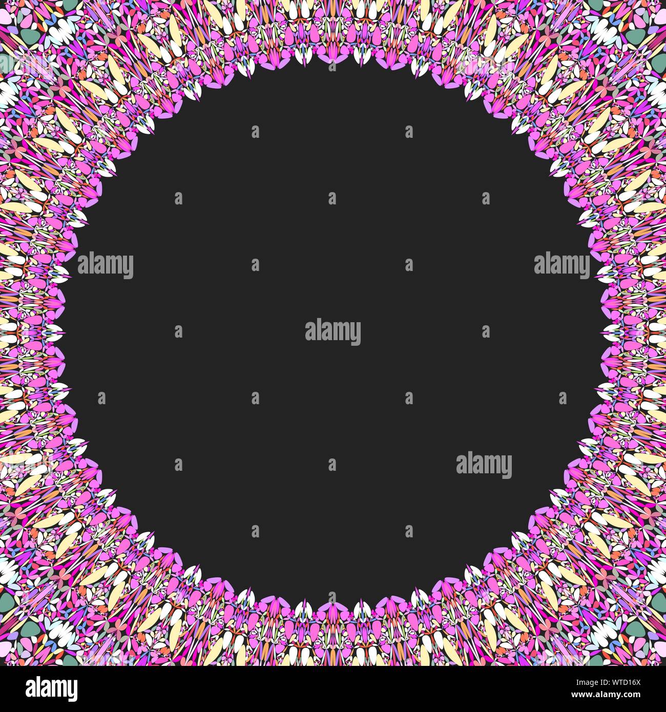 Round floral frame design - abstract vector border graphic element ...