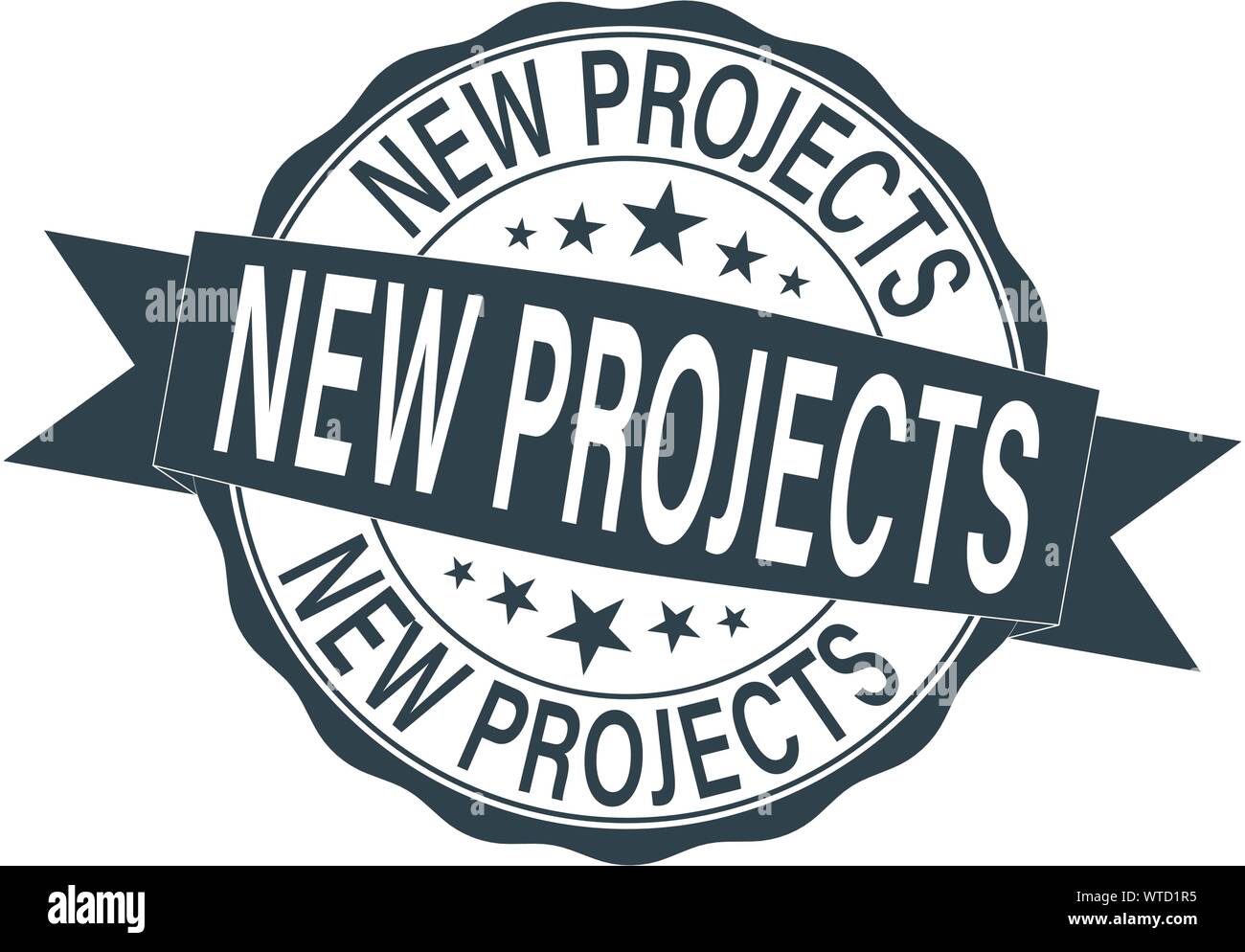 new project grunge rubber stamp on white, vector illustration Stock ...