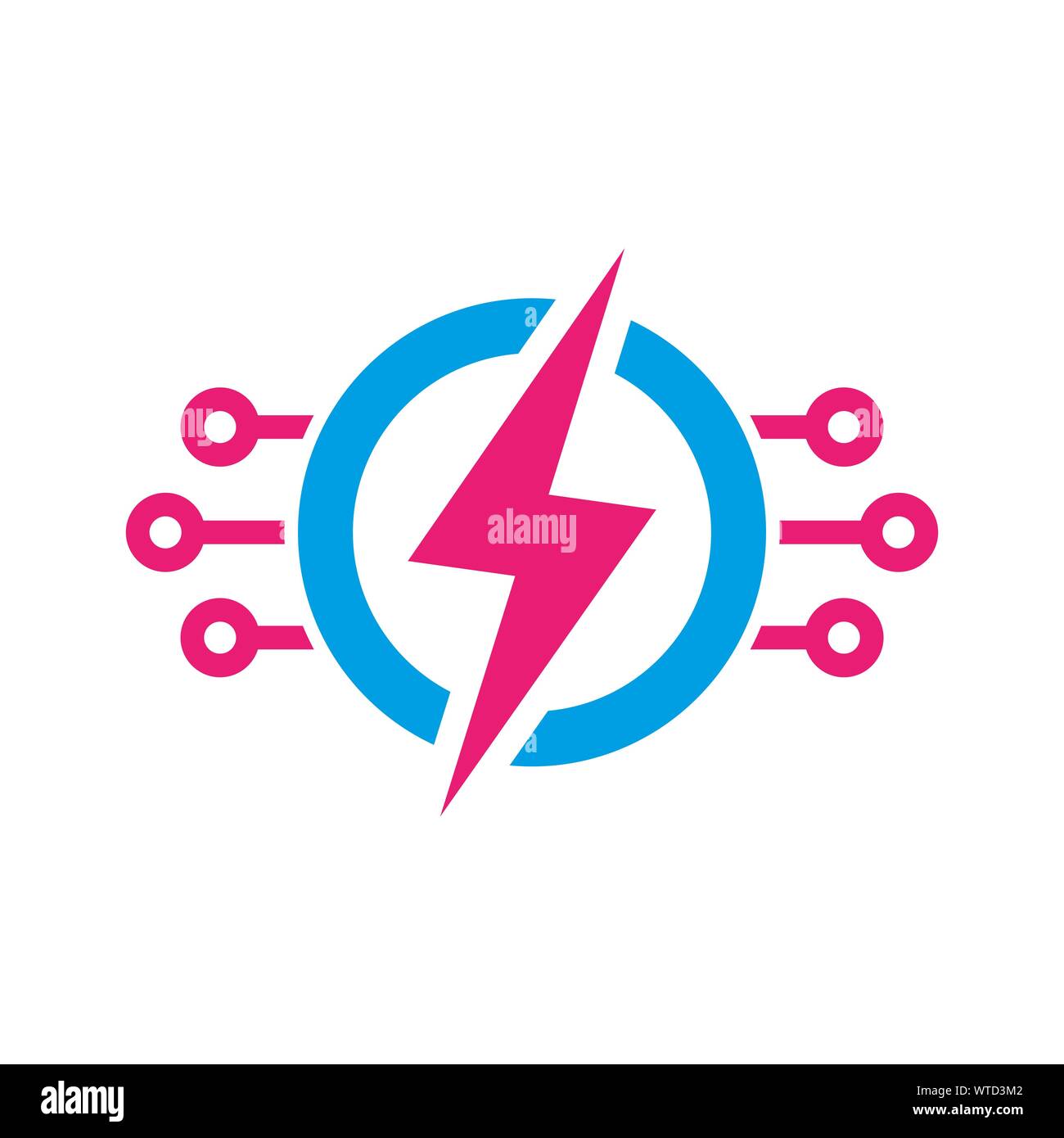 Electricity rounded icon. Vector illustration style is flat iconic ...