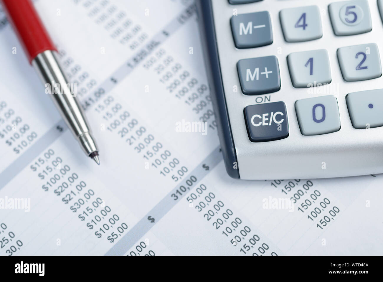 Checking a spreadsheet. Financial calculations using a pen and a ...