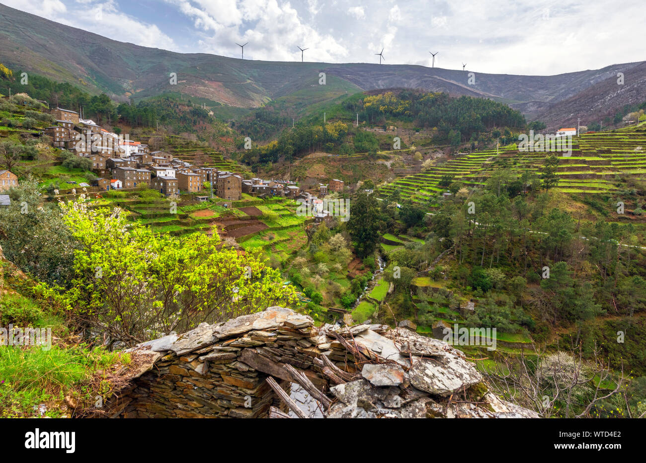 View on the remote schist village of Piodao, Portugal Stock Photo - Alamy