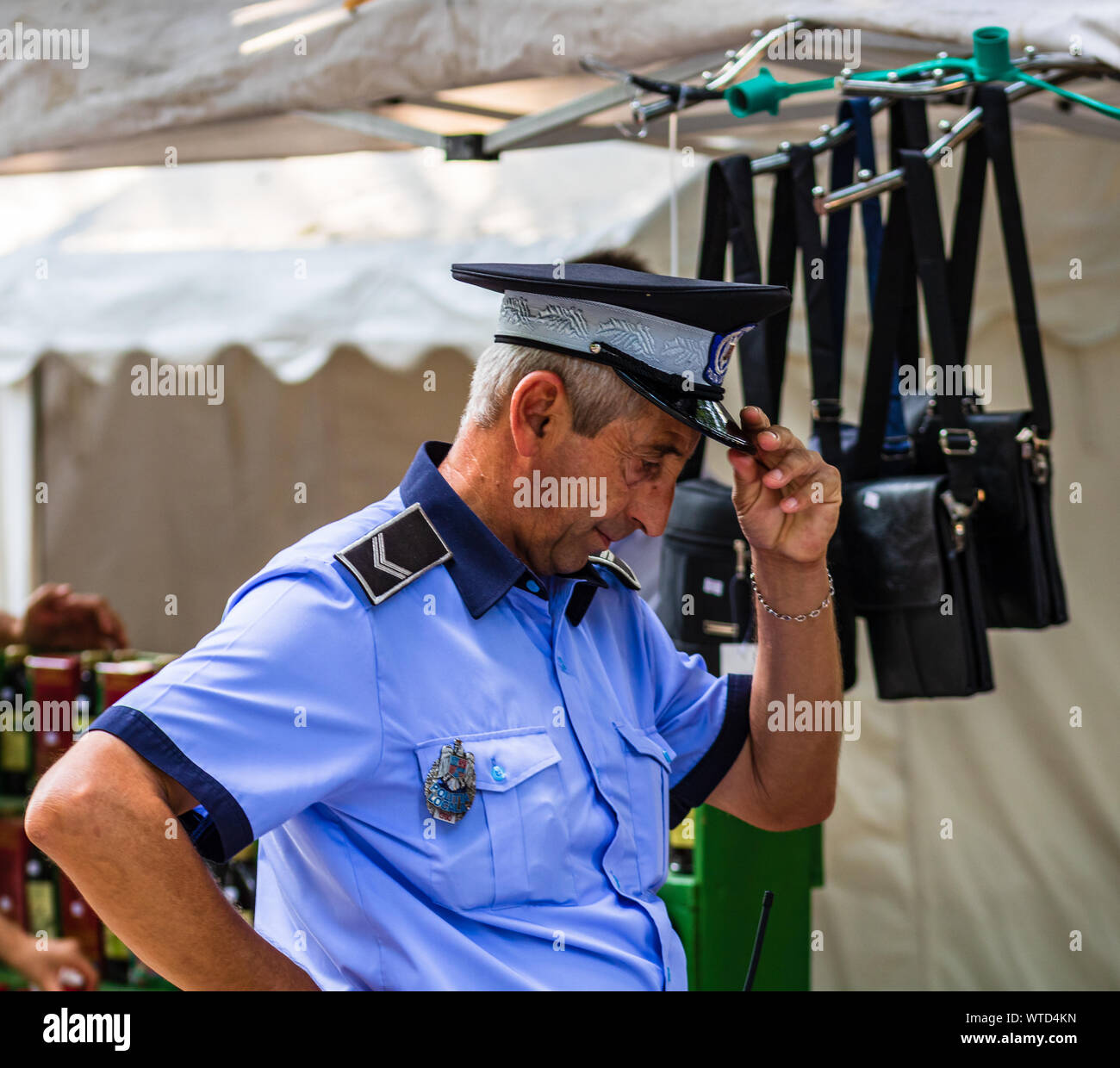 Local police on duty on the streets of Targoviste, Romania, 2019 Stock ...
