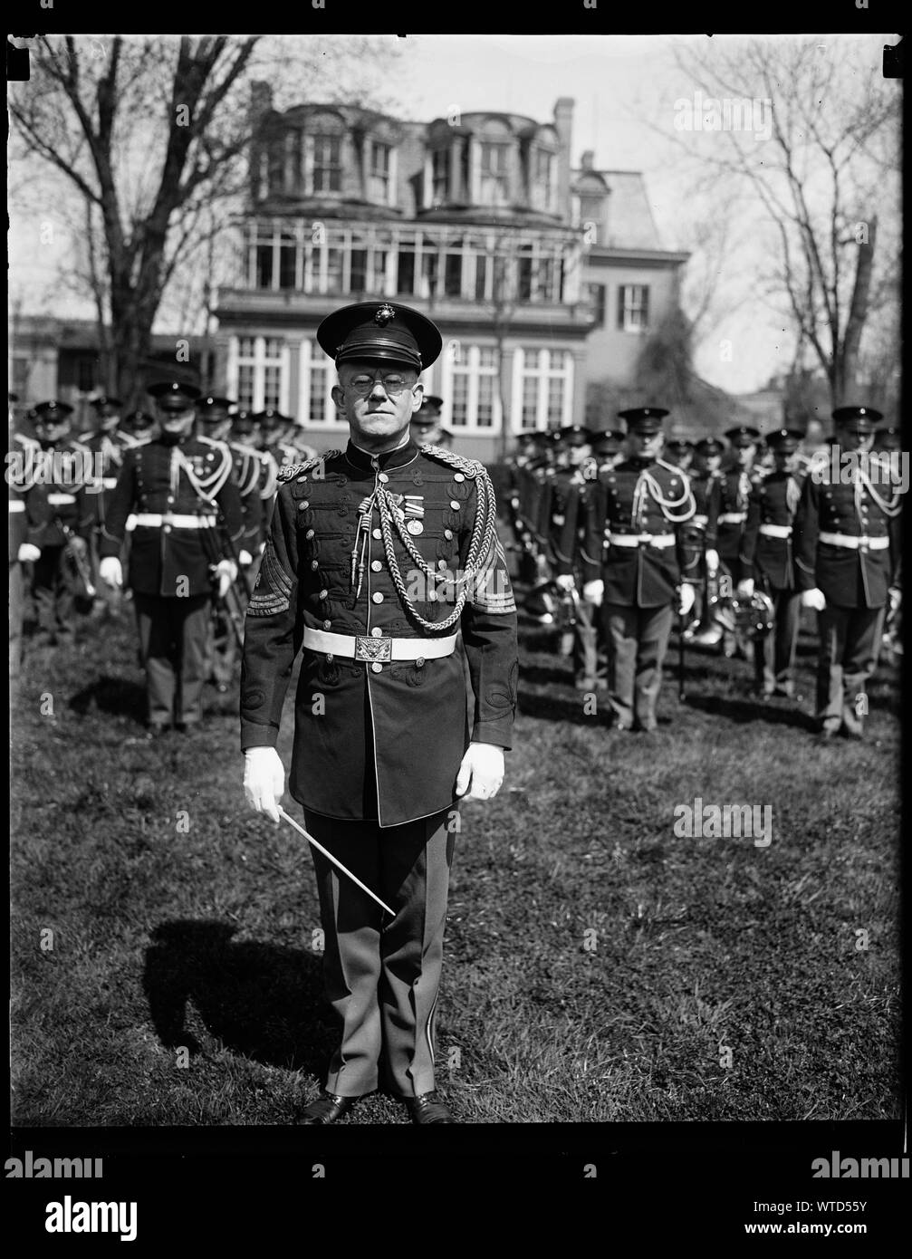 Military military music wind instruments Black and White Stock Photos ...