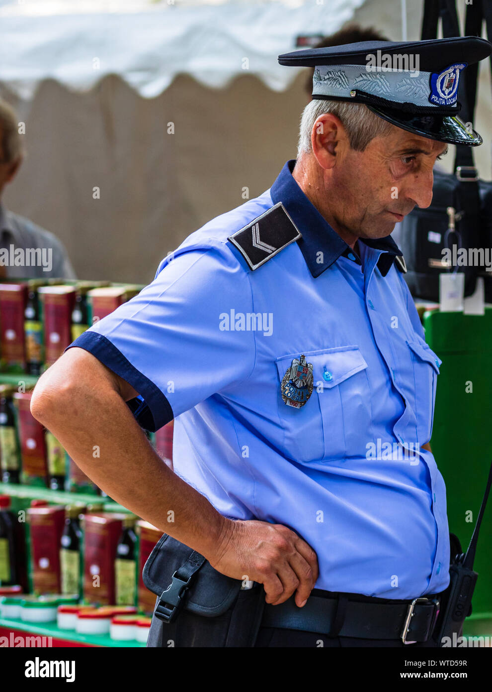 Local police on duty on the streets of Targoviste, Romania, 2019 Stock ...
