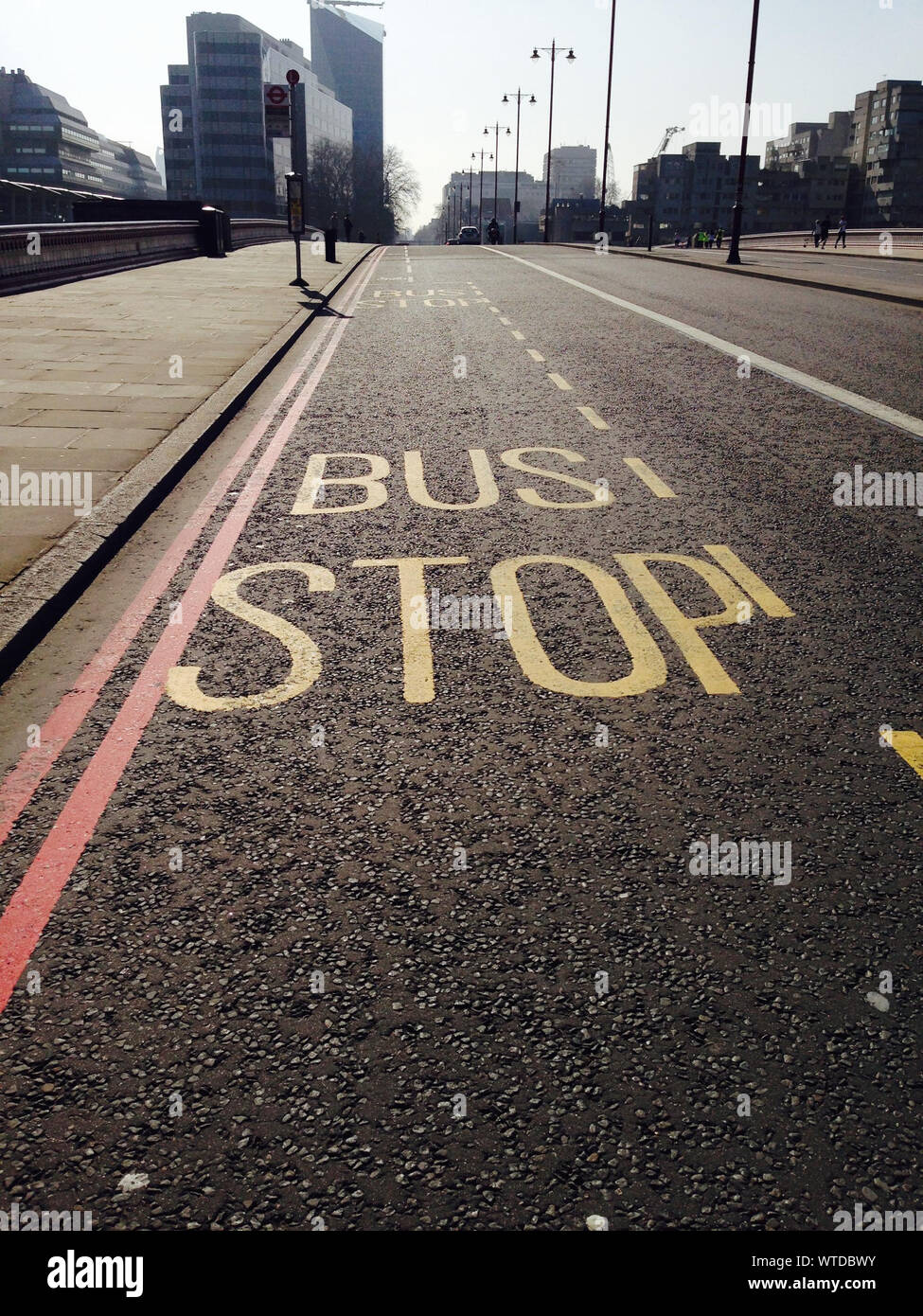 Bus stop empty street hi-res stock photography and images - Alamy