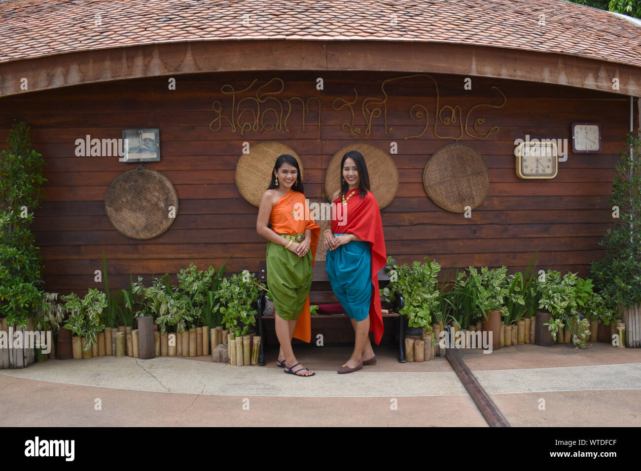 Kanchanaburi, Thailand, 09.09.2019: Beautiful Thai girls in traditional ...