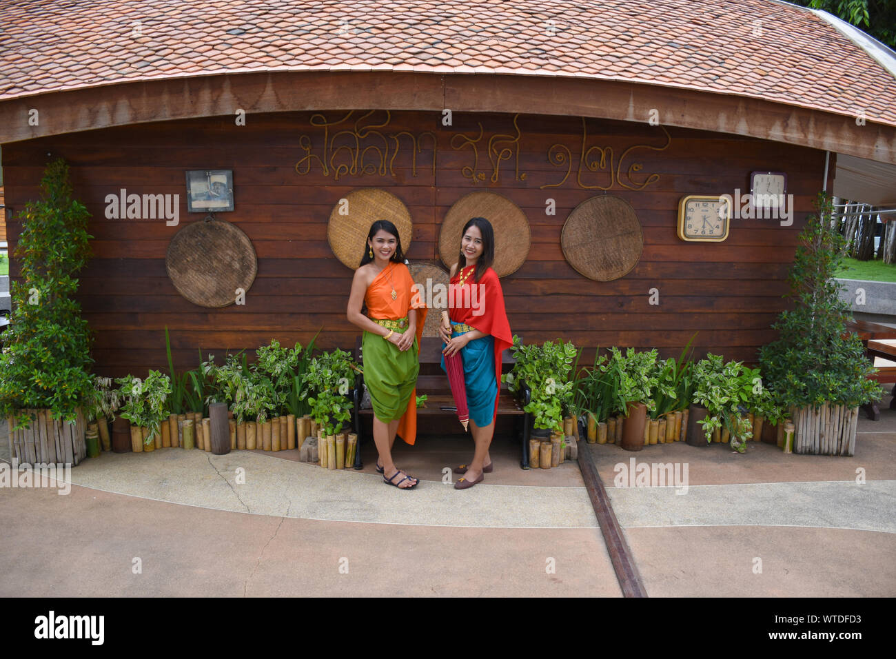 Kanchanaburi, Thailand, 09.09.2019: Beautiful Thai girls in traditional ...