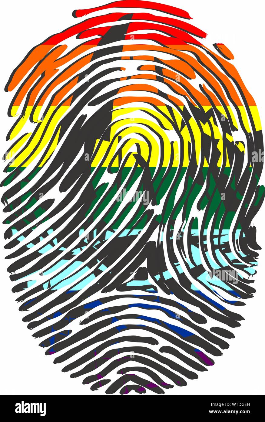 fingerprint, fingerprints at the national flag colors of Stock Photo ...