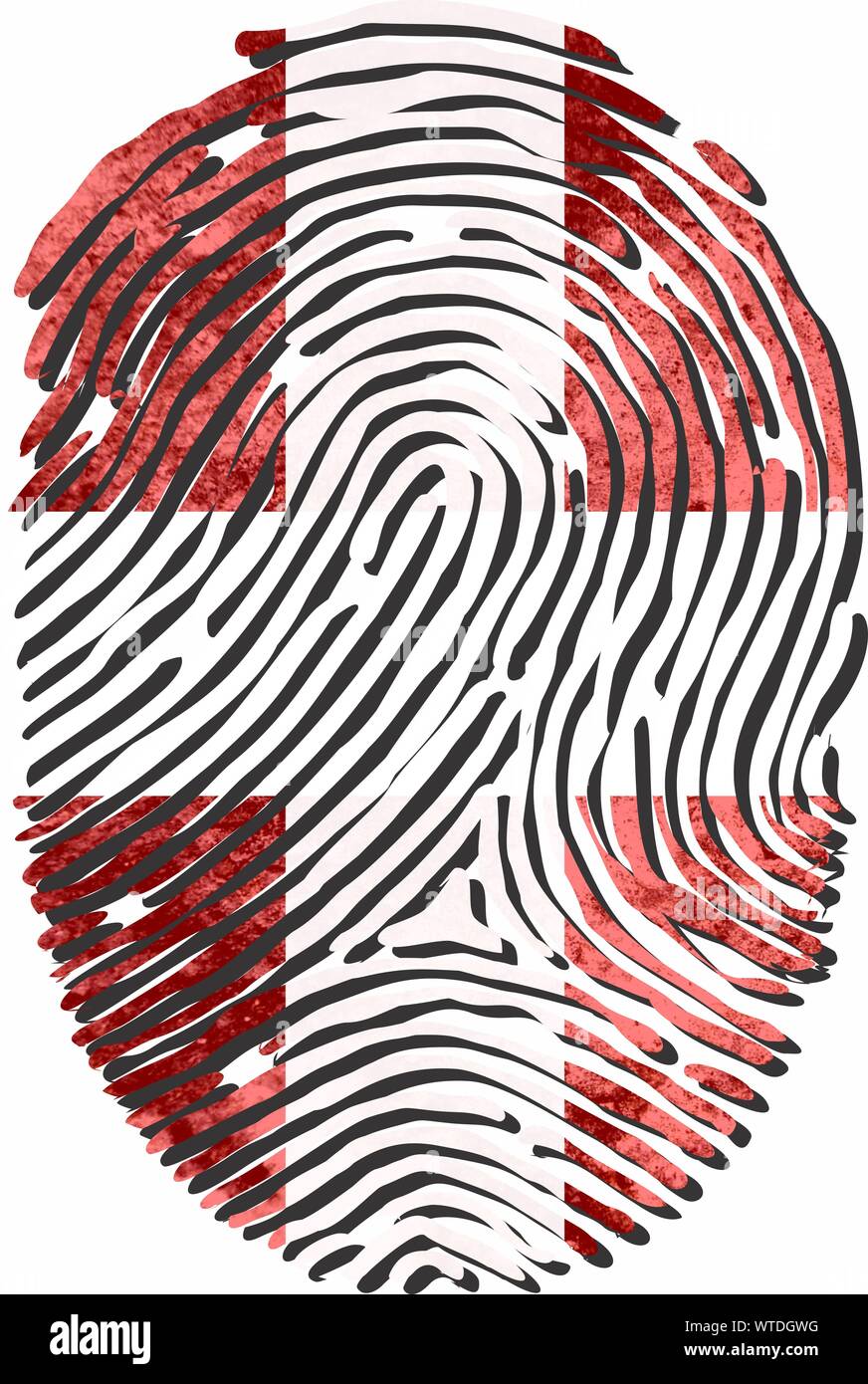 fingerprint, fingerprints at the national flag colors of Stock Photo ...