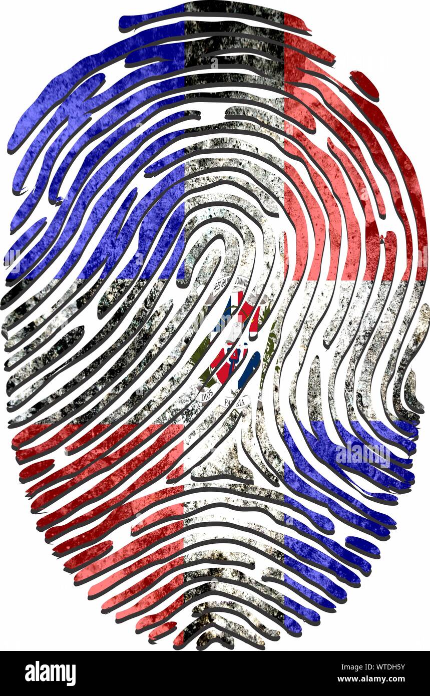 fingerprint, fingerprints at the national flag colors of Stock Photo ...