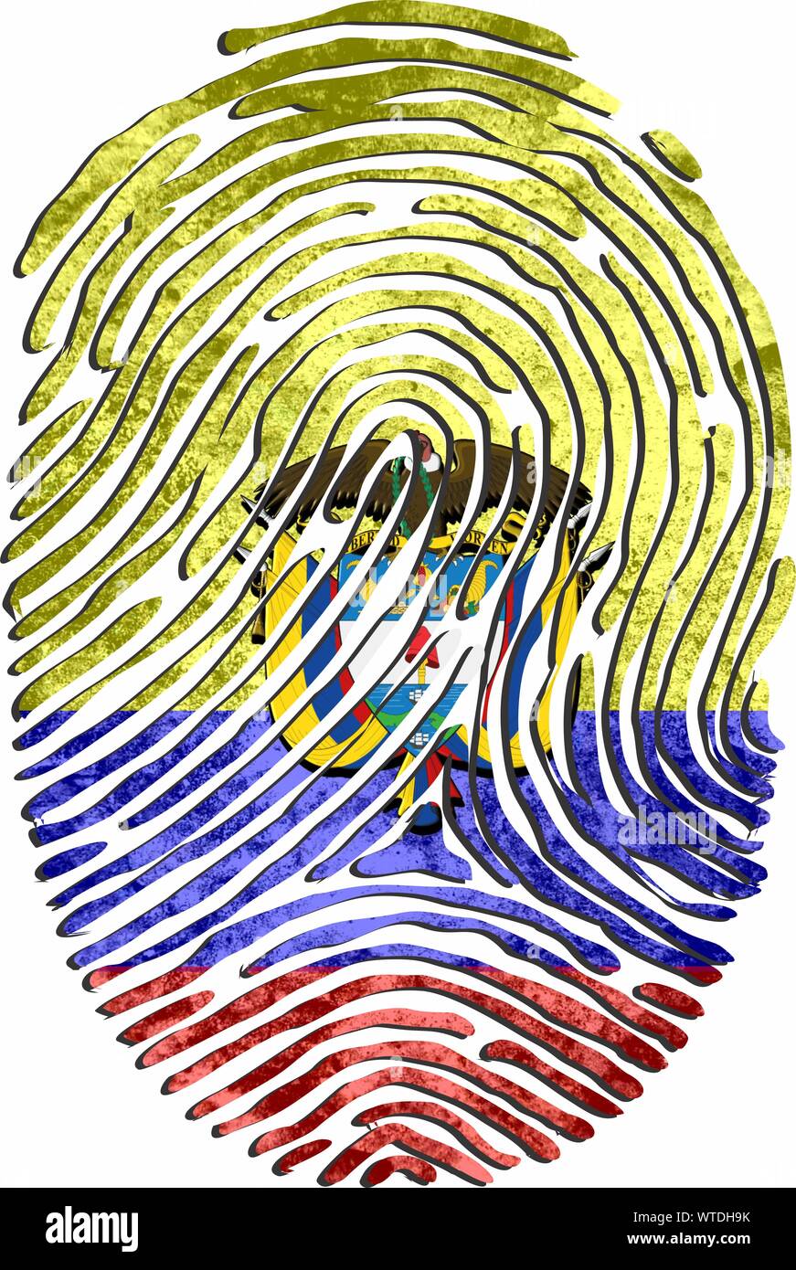 fingerprint, fingerprints at the national flag colors of Stock Photo ...
