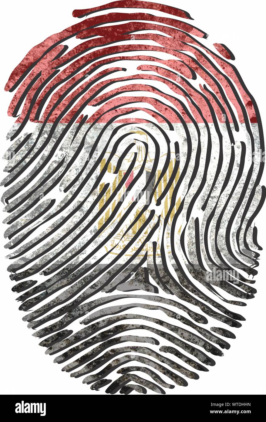 fingerprint, fingerprints at the national flag colors of Stock Photo ...