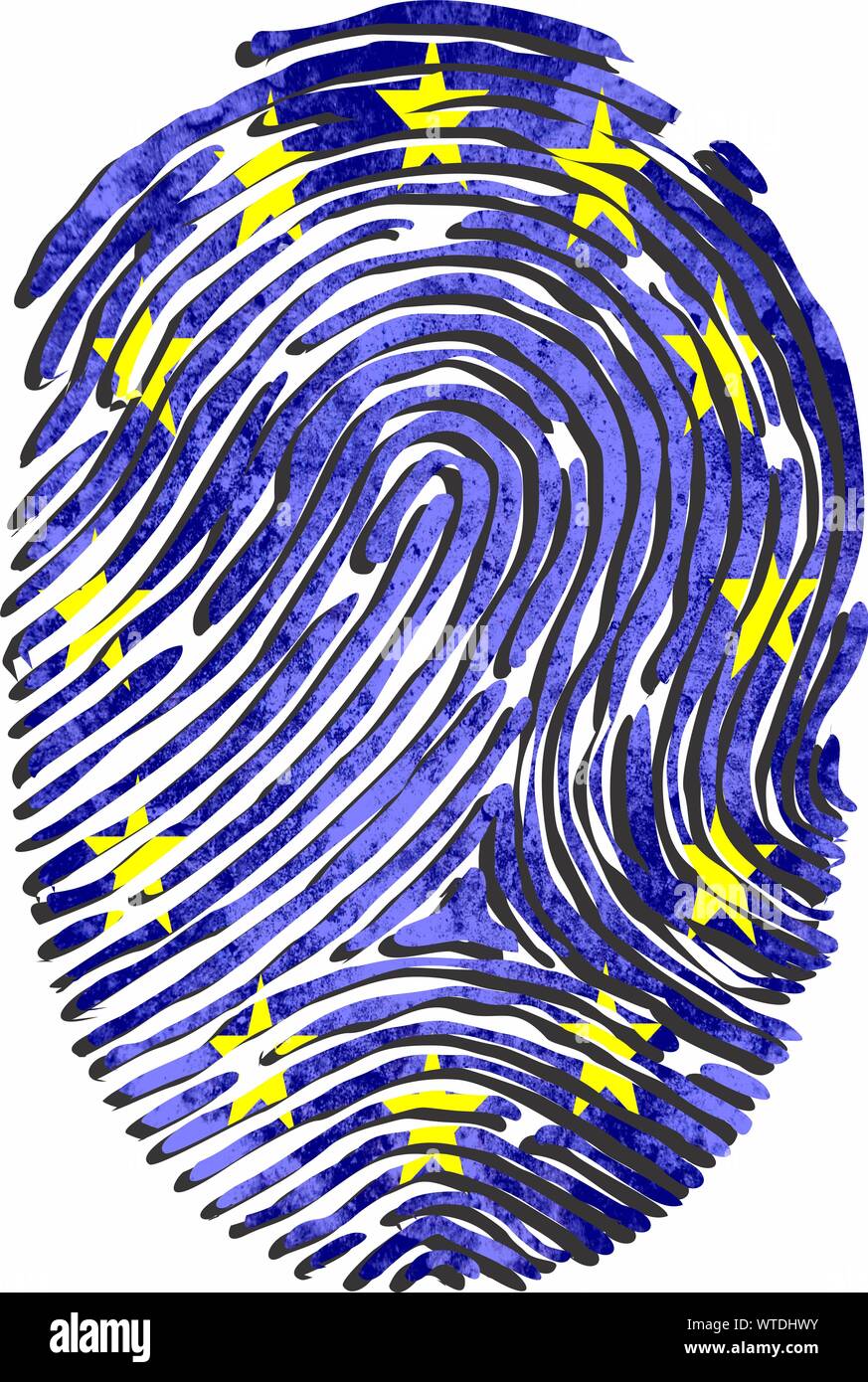 fingerprint, fingerprints at the national flag colors of Stock Photo ...