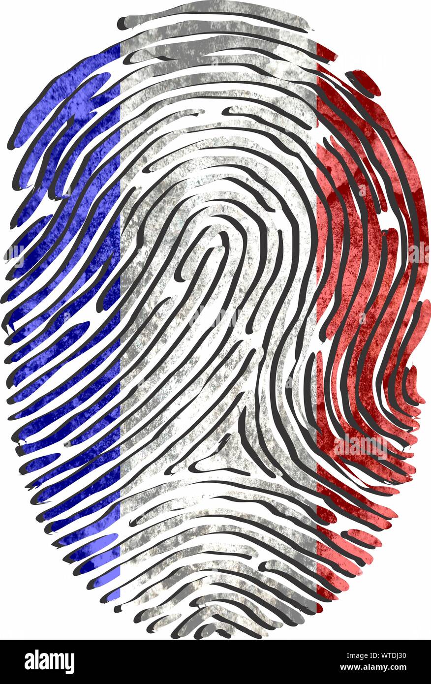 fingerprint, fingerprints at the national flag colors of Stock Photo ...