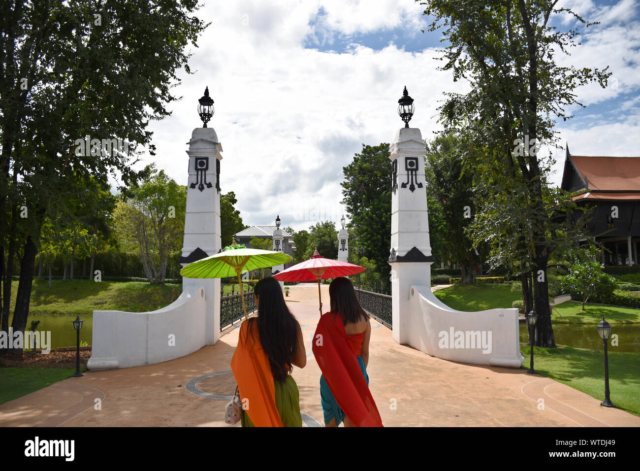 Kanchanaburi, Thailand, 09.09.2019: Beautiful Thai girls in traditional ...