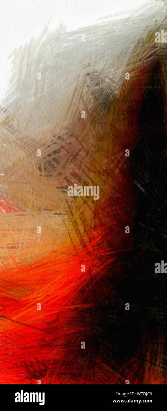 Abstract Painting in muted red and black. 3D rendering Stock Photo - Alamy