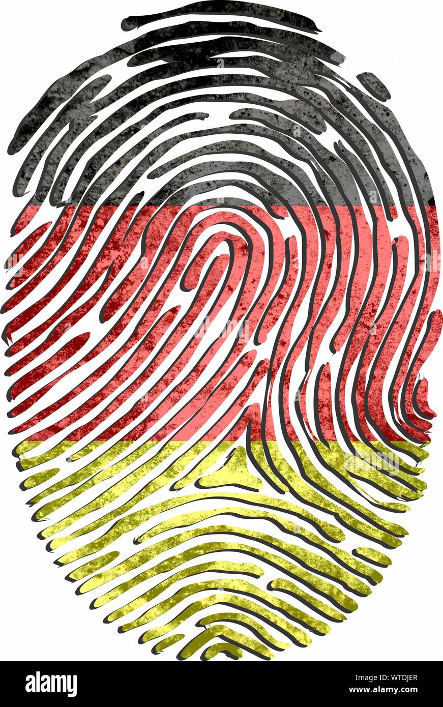 fingerprint, fingerprints at the national flag colors of Stock Photo ...