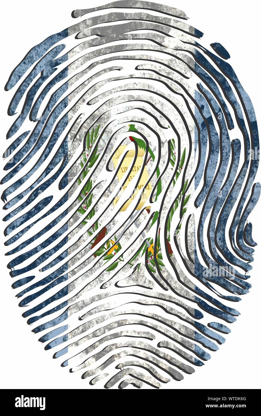 fingerprint, fingerprints at the national flag colors of Stock Photo ...