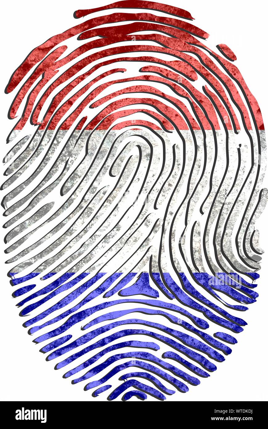 fingerprint, fingerprints at the national flag colors of Stock Photo ...
