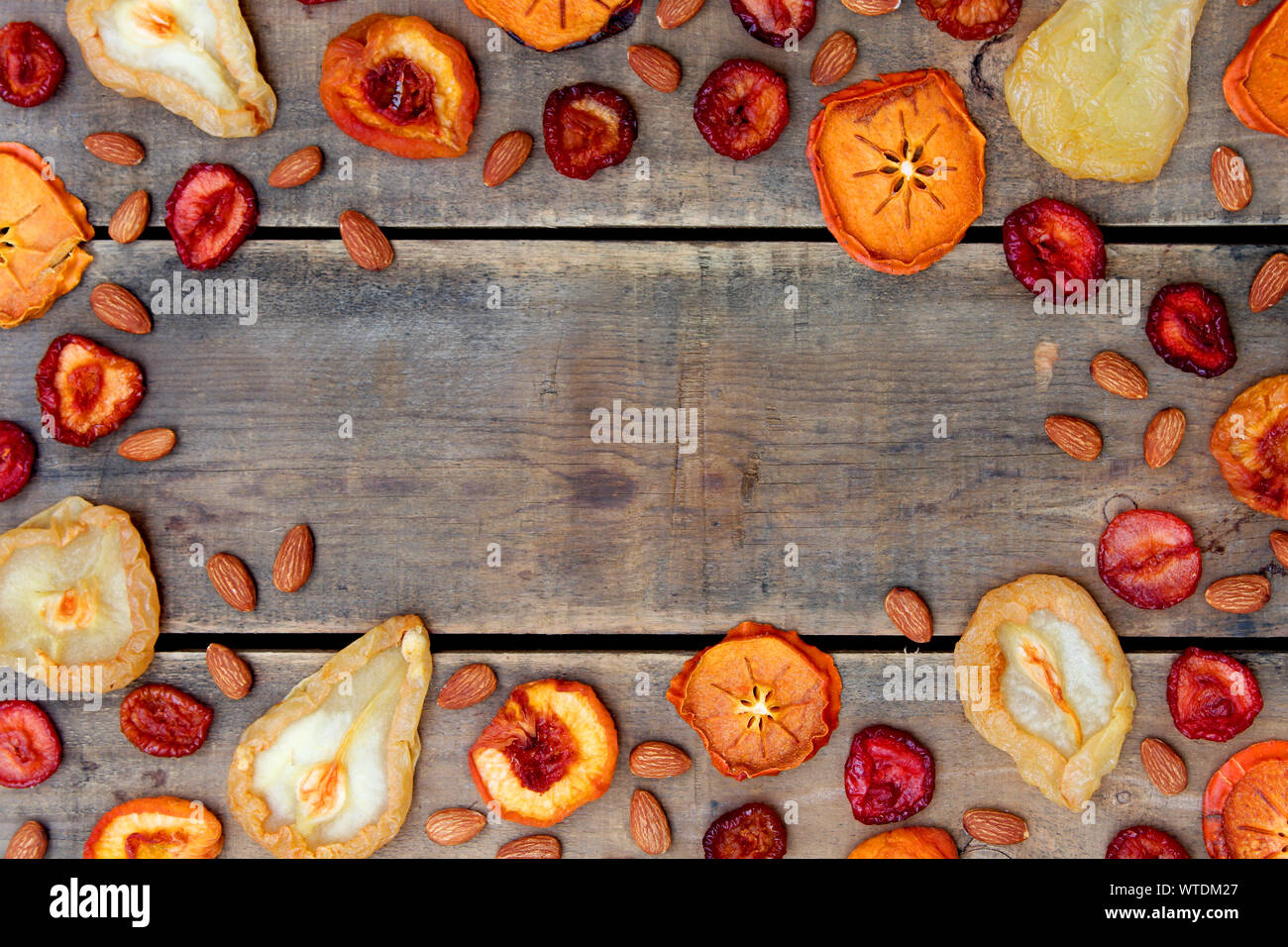 Fall Harvest Dried Fruits Frame Stock Photo - Alamy