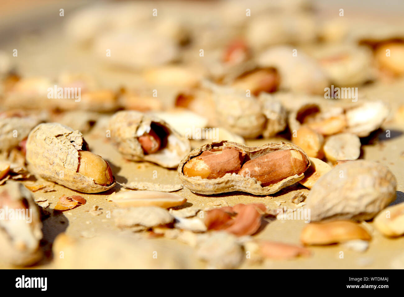 Peanuts and Broken Peanut Shells Stock Photo - Alamy
