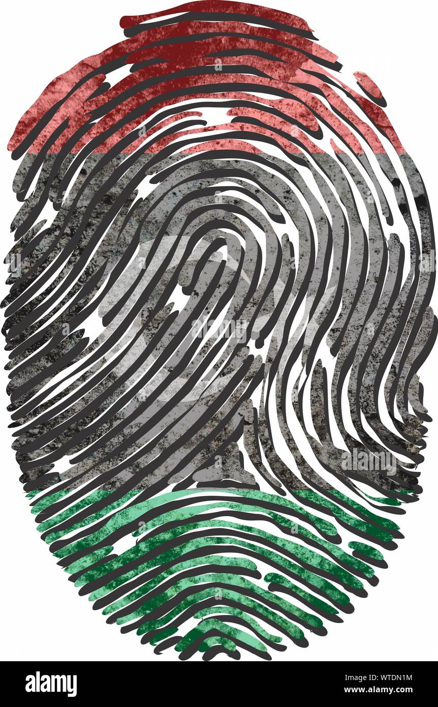 fingerprint, fingerprints at the national flag colors of Stock Photo ...