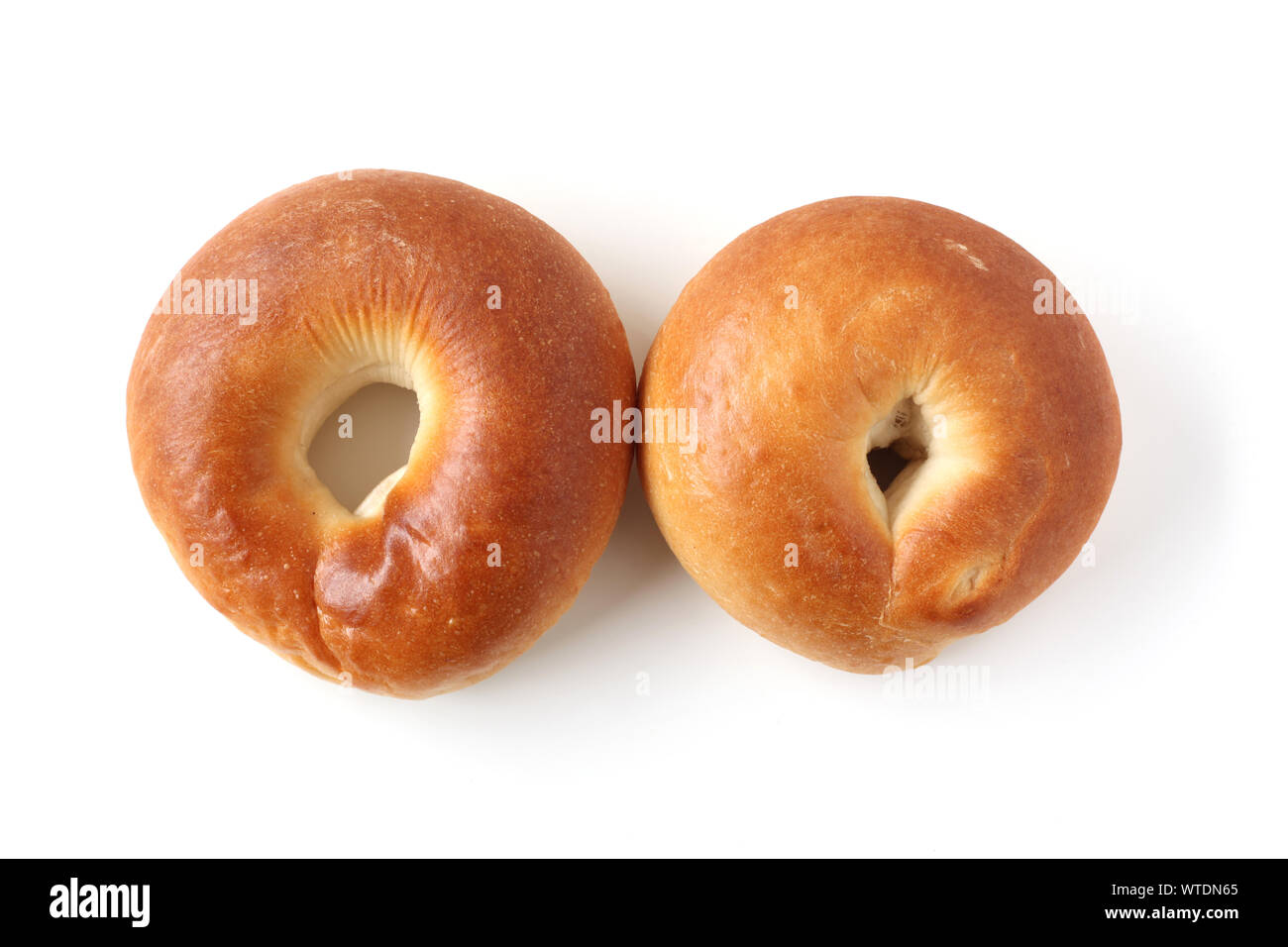 plain bagels bread isolated on white background Stock Photo - Alamy