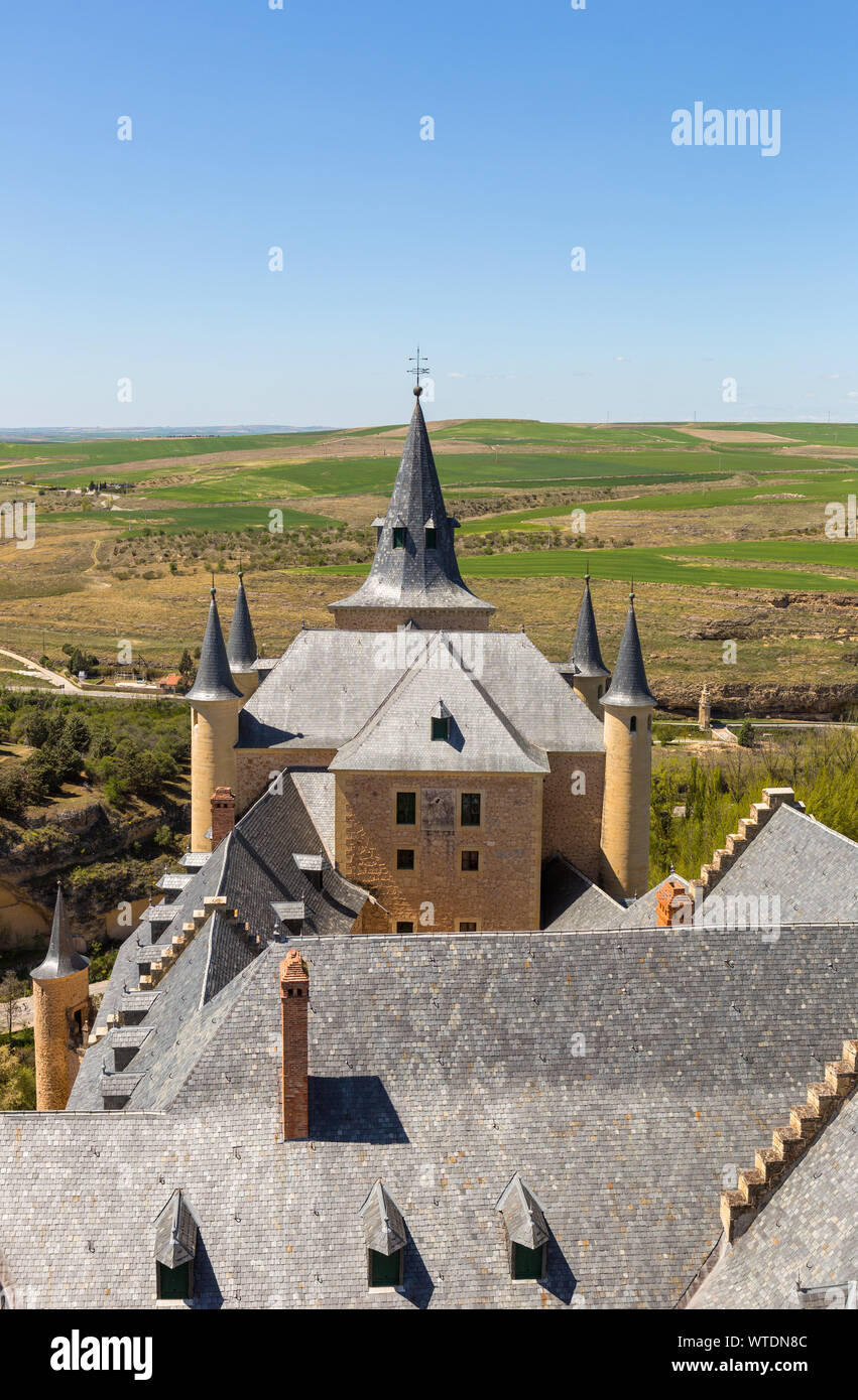Details of the famous Alcazar castle of Segovia, Castilla y Leon, Spain ...
