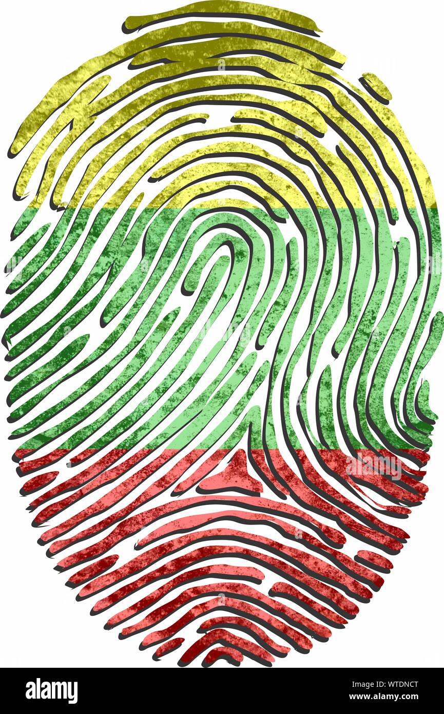 fingerprint, fingerprints at the national flag colors of Stock Photo ...
