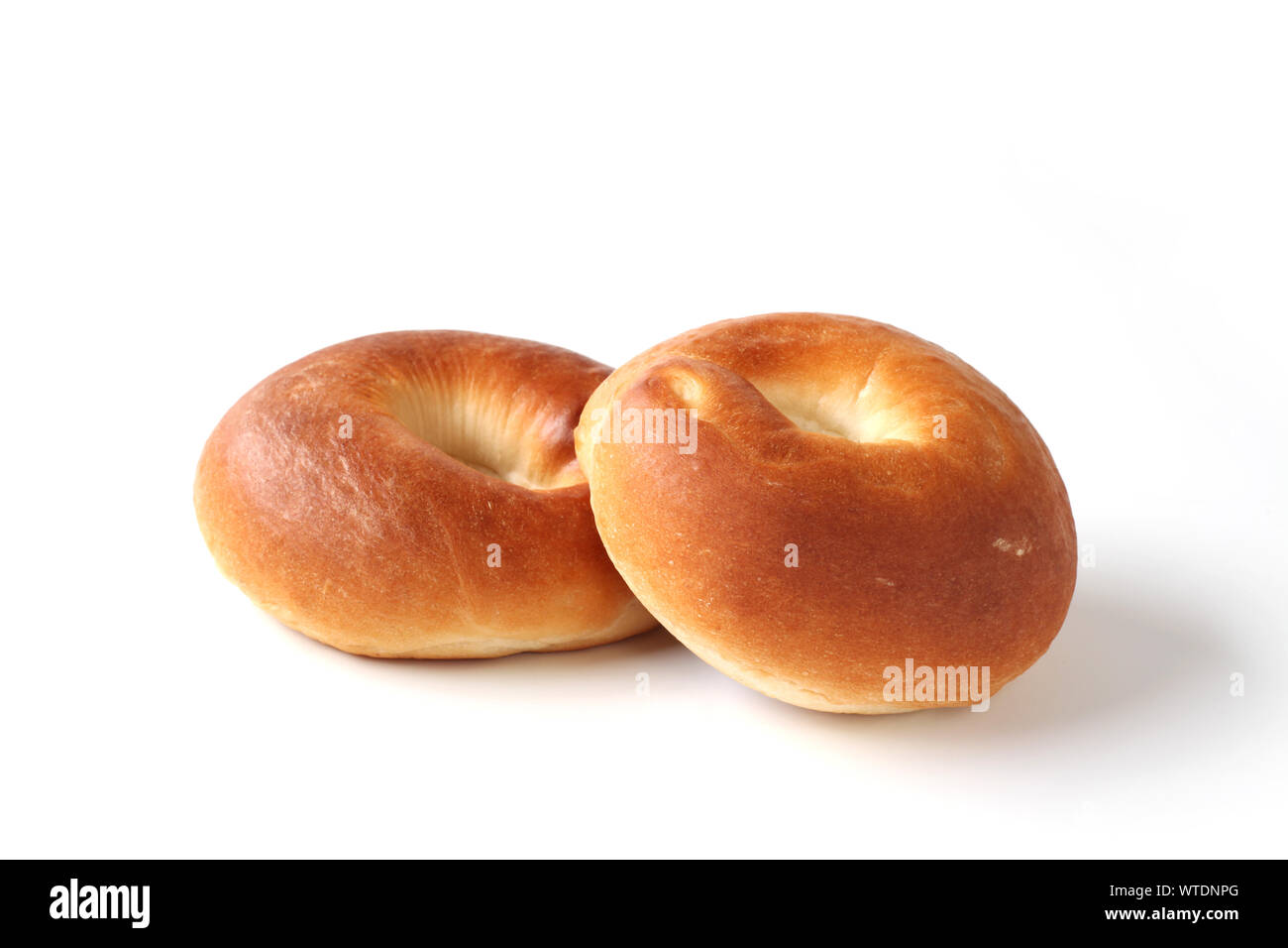 plain bagels bread isolated on white background Stock Photo - Alamy