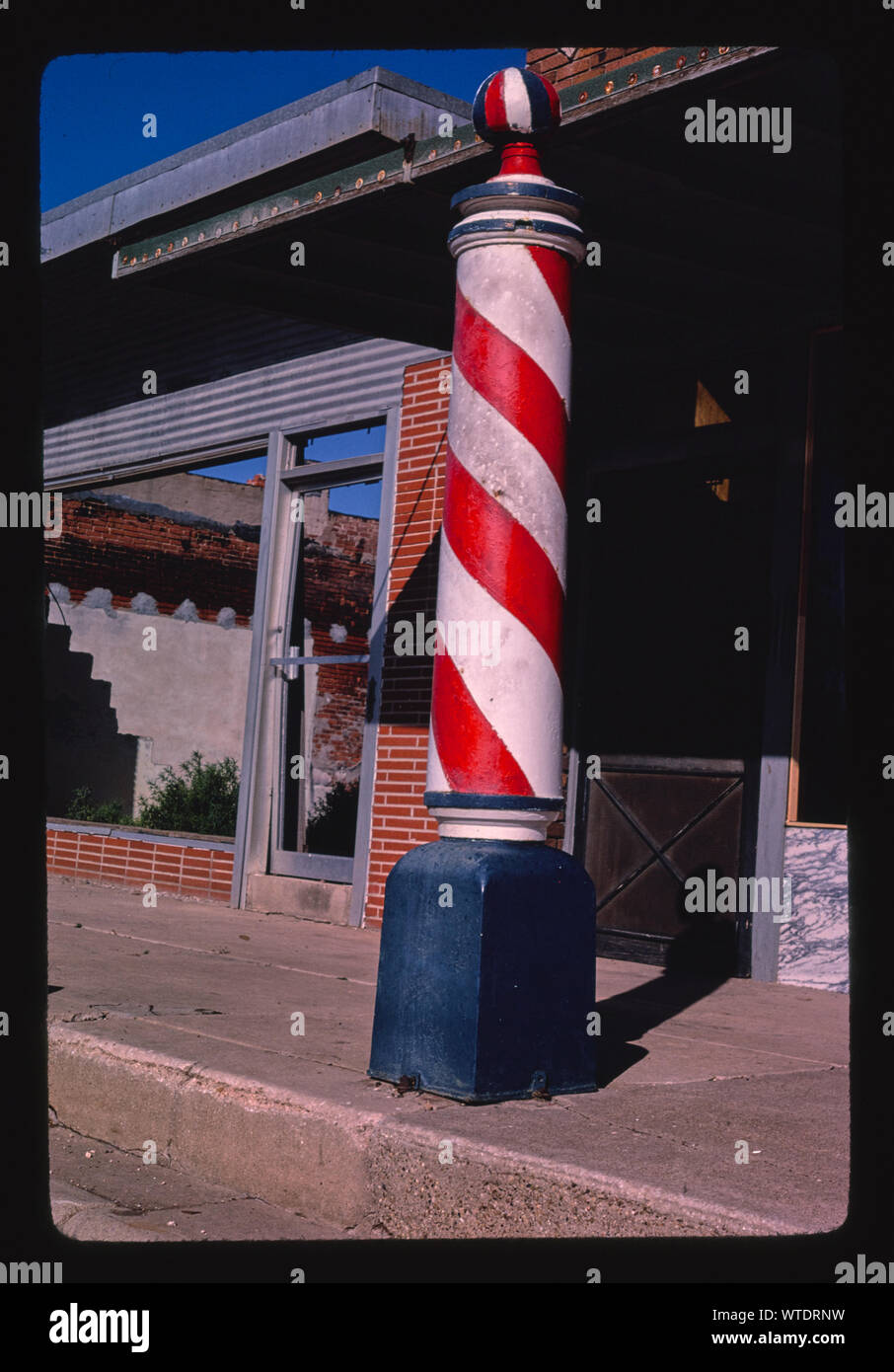 Milton's barber pole, Trice Street, Claude, Texas Stock Photo - Alamy