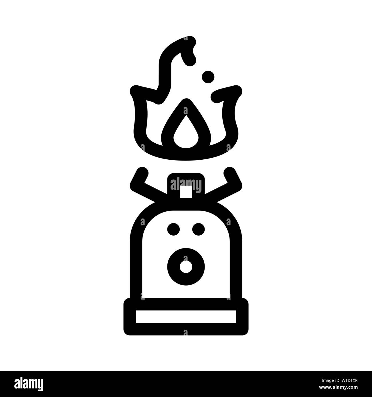 Gaz Cylinder With Fire For Cooking Vector Icon Stock Vector Image & Art ...