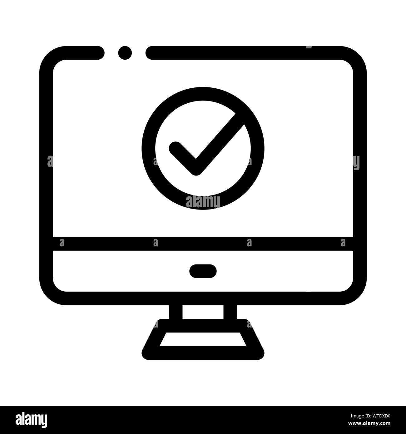 Computer Monitor And Approved Mark Vector Icon Stock Vector Image & Art ...