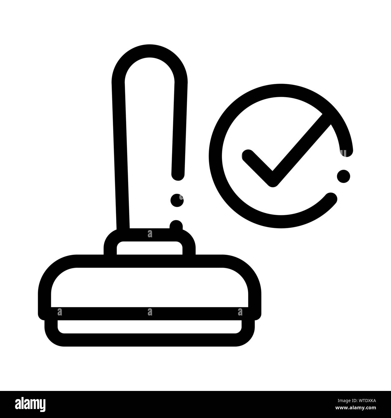 Hand Print Seal Approved Mark Element Vector Icon Stock Vector Image ...