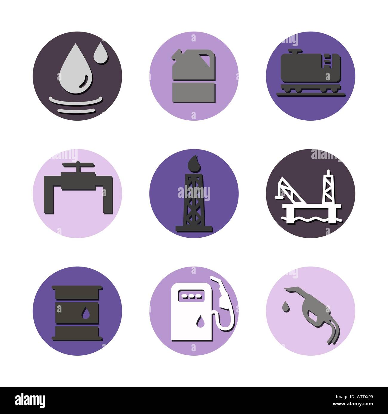 Vector Oil and petrol industry objects icons set Stock Vector Image ...