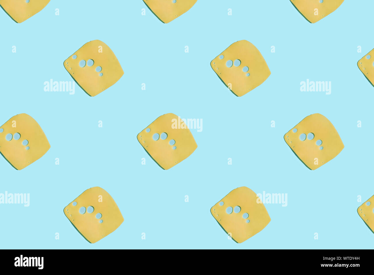 Cheese pattern on blue pastel background. Creative layout. Top view ...
