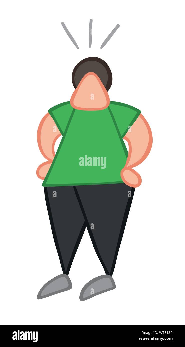 Vector illustration man angry. Hand drawn. Colored outlines Stock ...