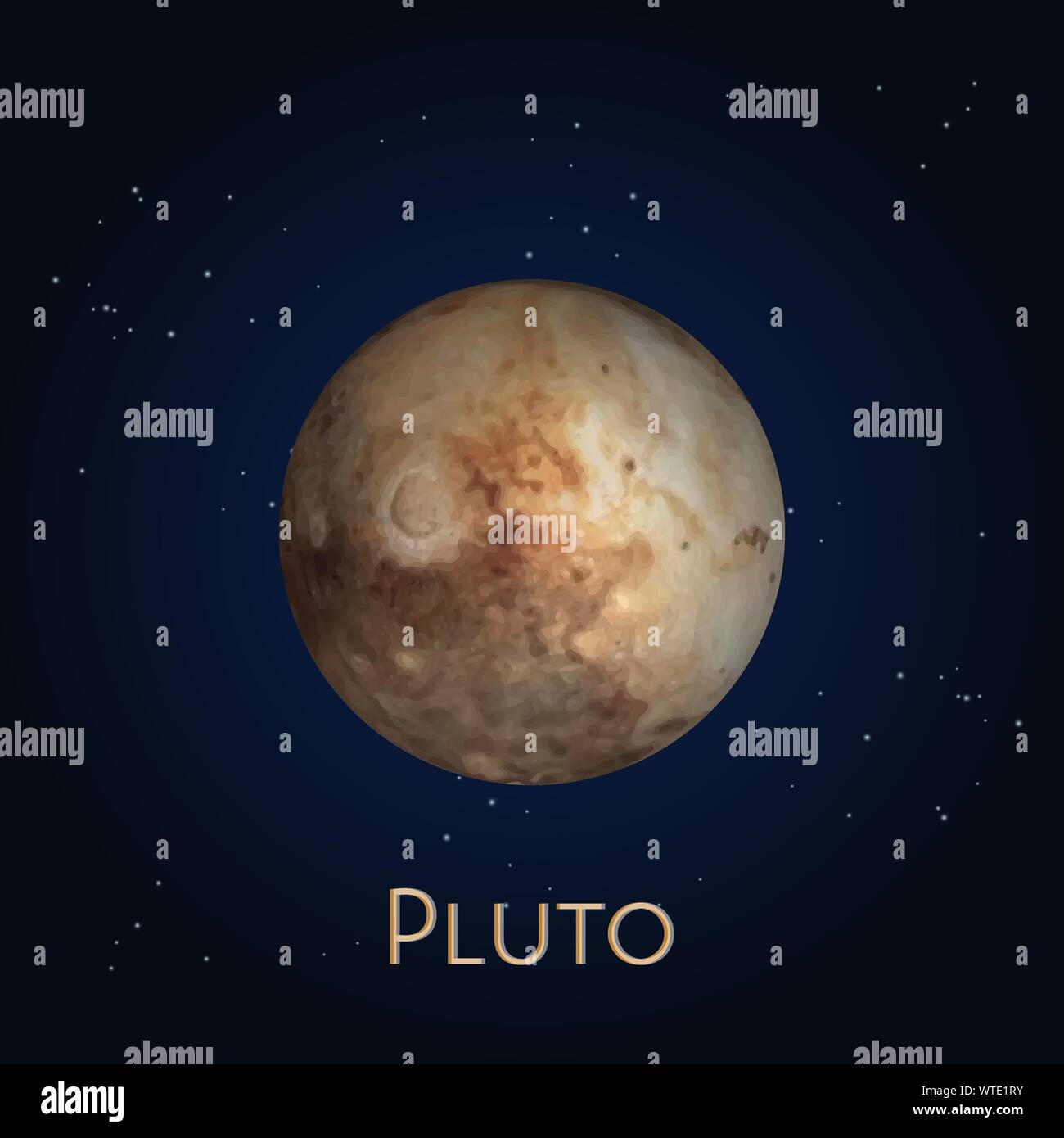 Dwarf planet Pluto icon. Solar system, cosmos Stock Vector Image & Art ...