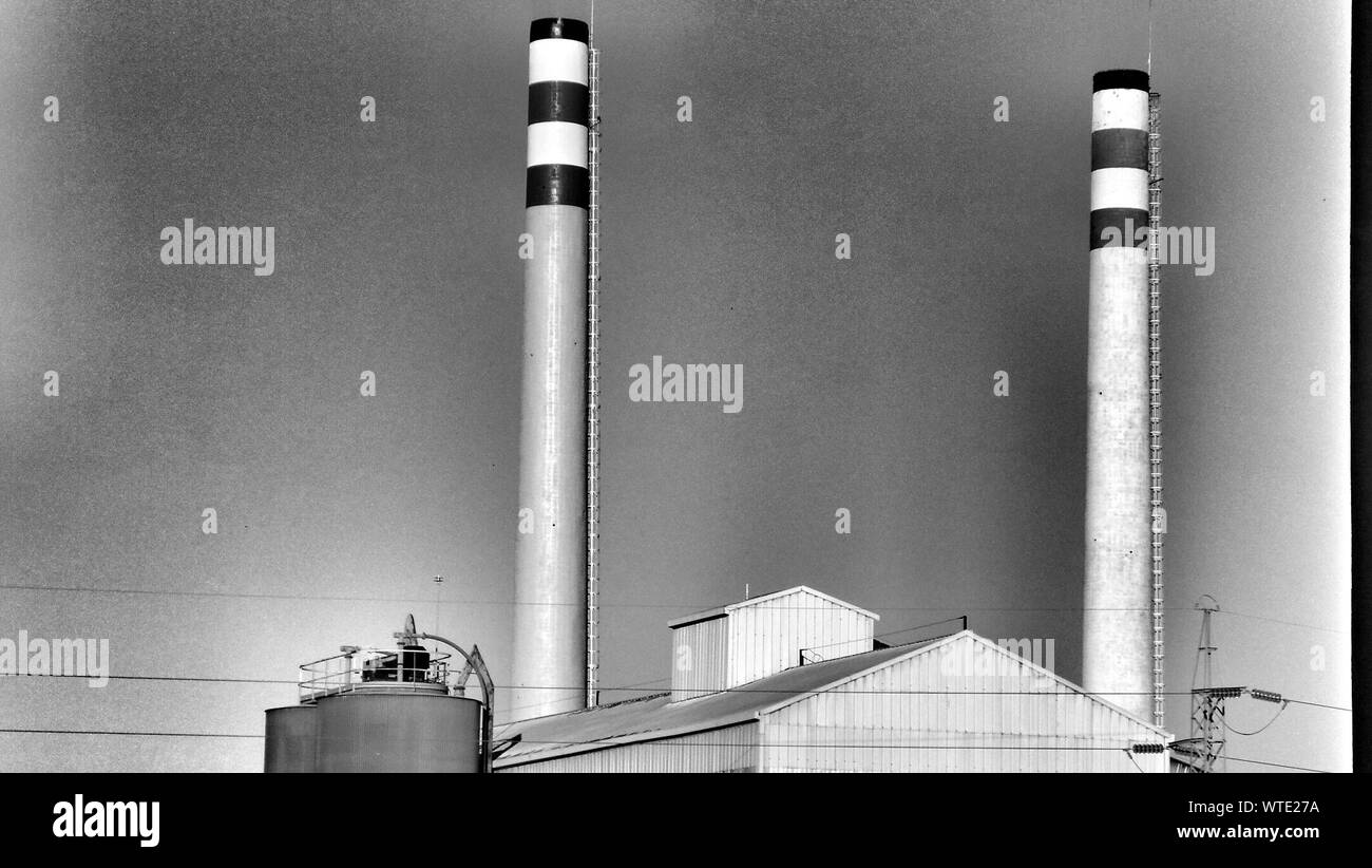 Factory tall chimney Black and White Stock Photos & Images - Alamy