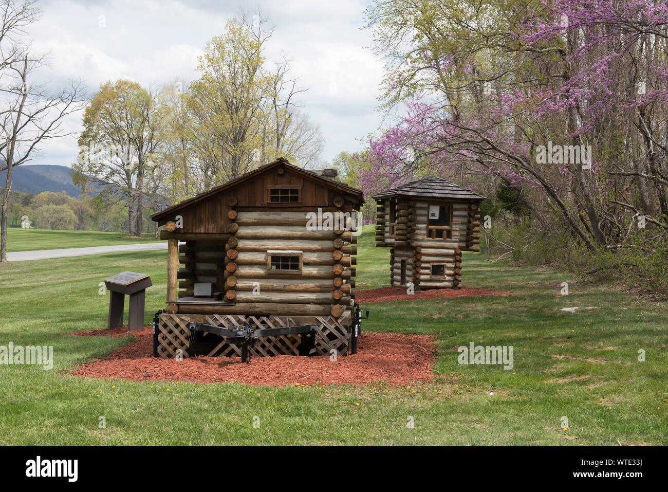 Miniature models of cabins at Cacapon Resort State Park, near Berkeley ...