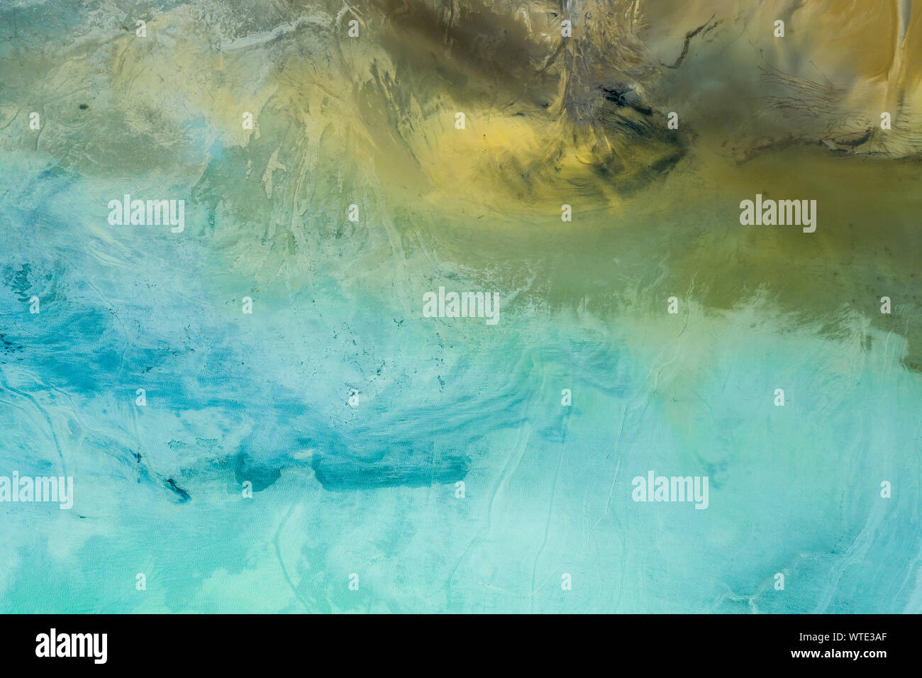 Aerial view of surrealistic industrial place. Human impact on the ...