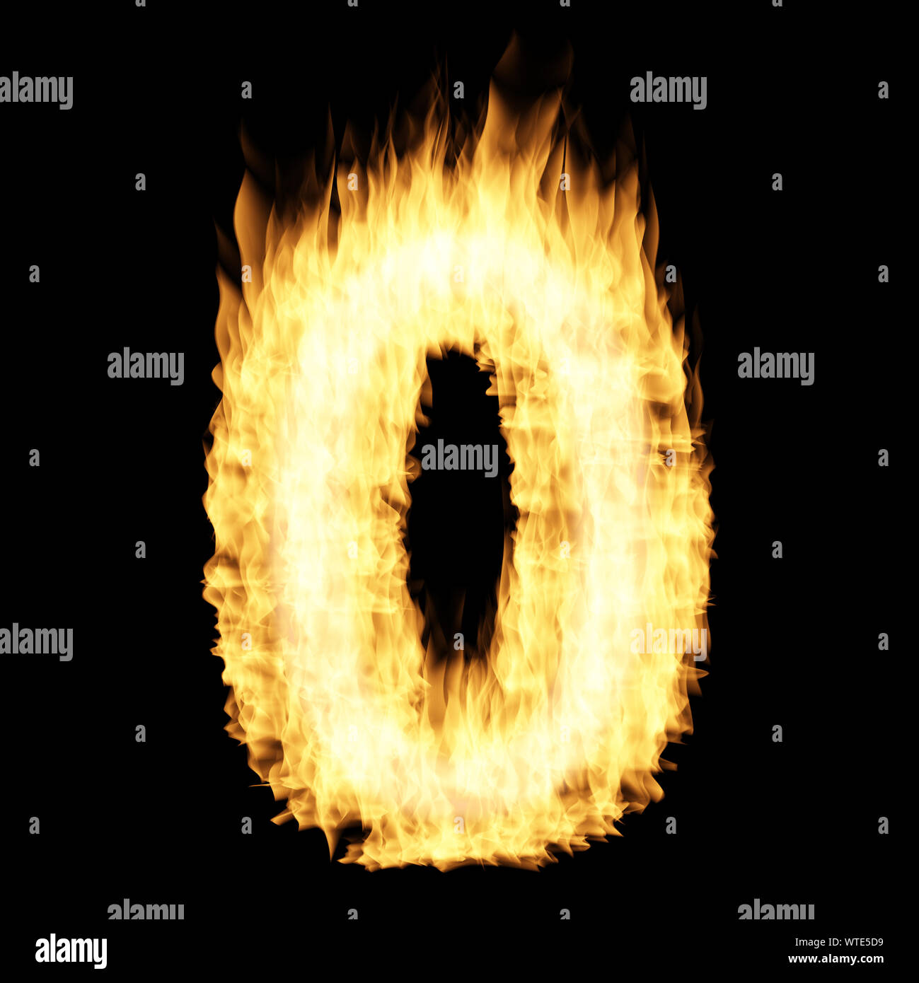 Flame number Zero 3D illustration Stock Photo - Alamy