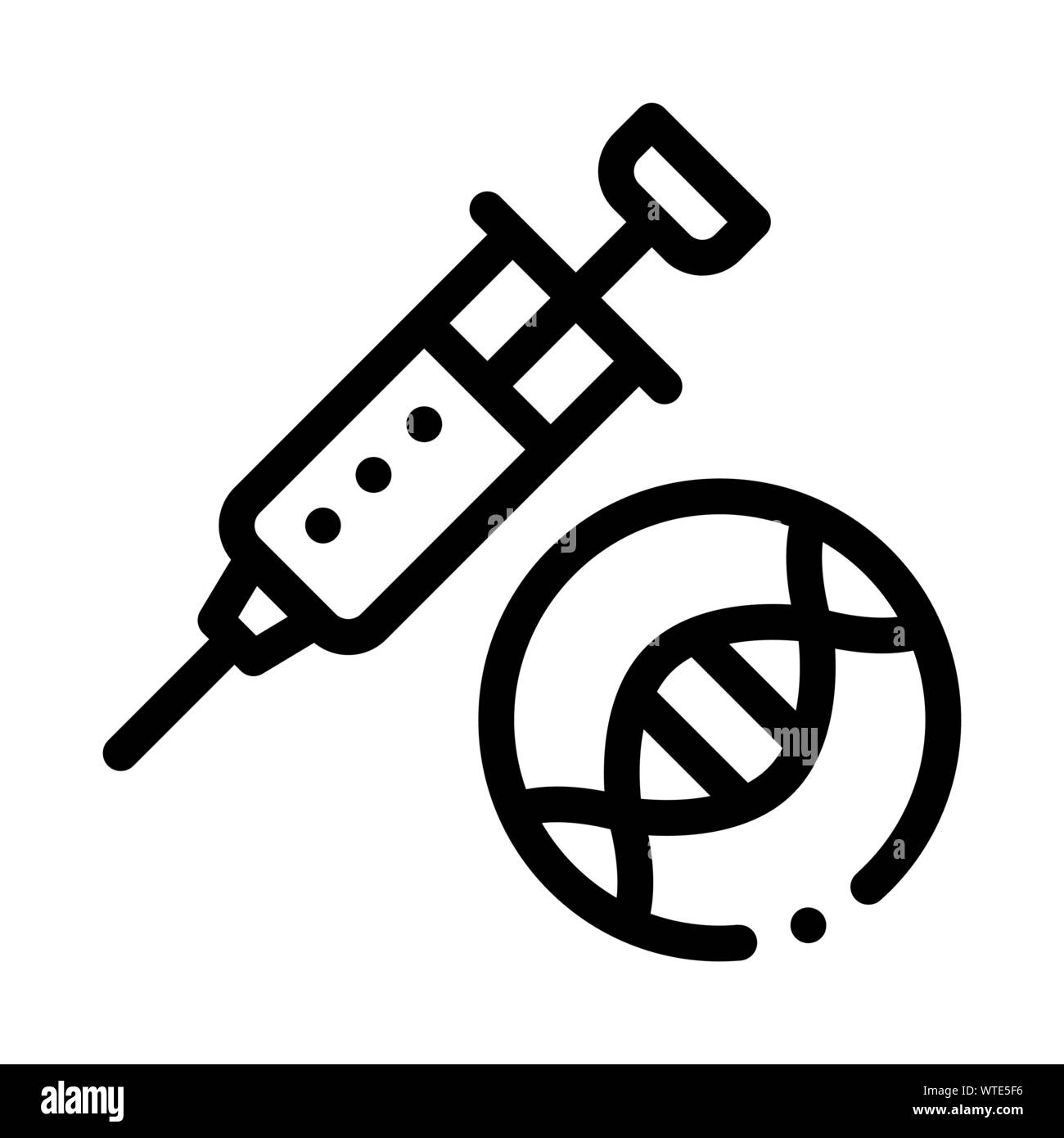 Syringe Injection Vaccine Biomaterial Vector Icon Stock Vector Image ...