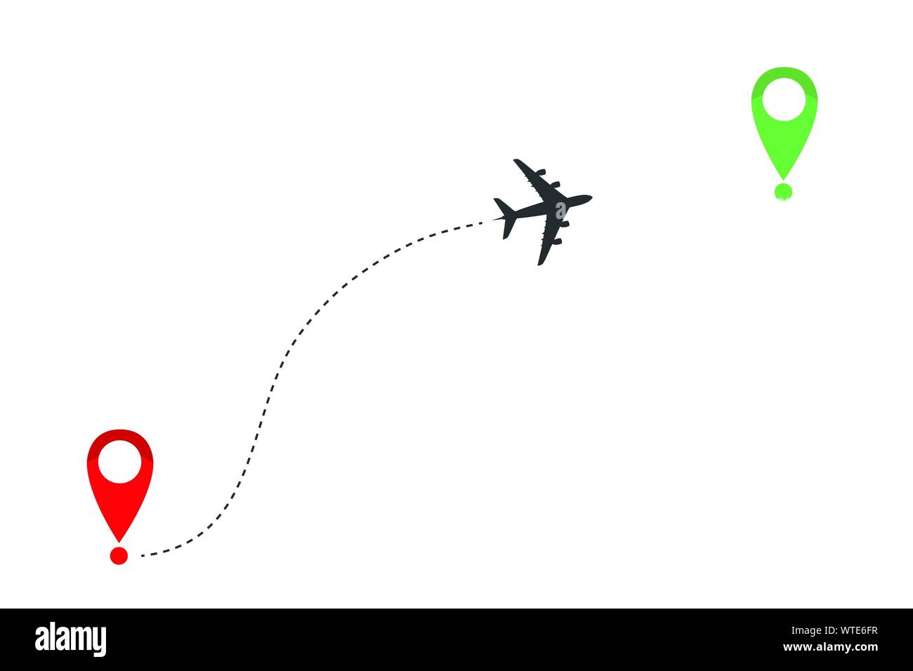 airplane route destination graphic vector illustration EPS10 Stock ...