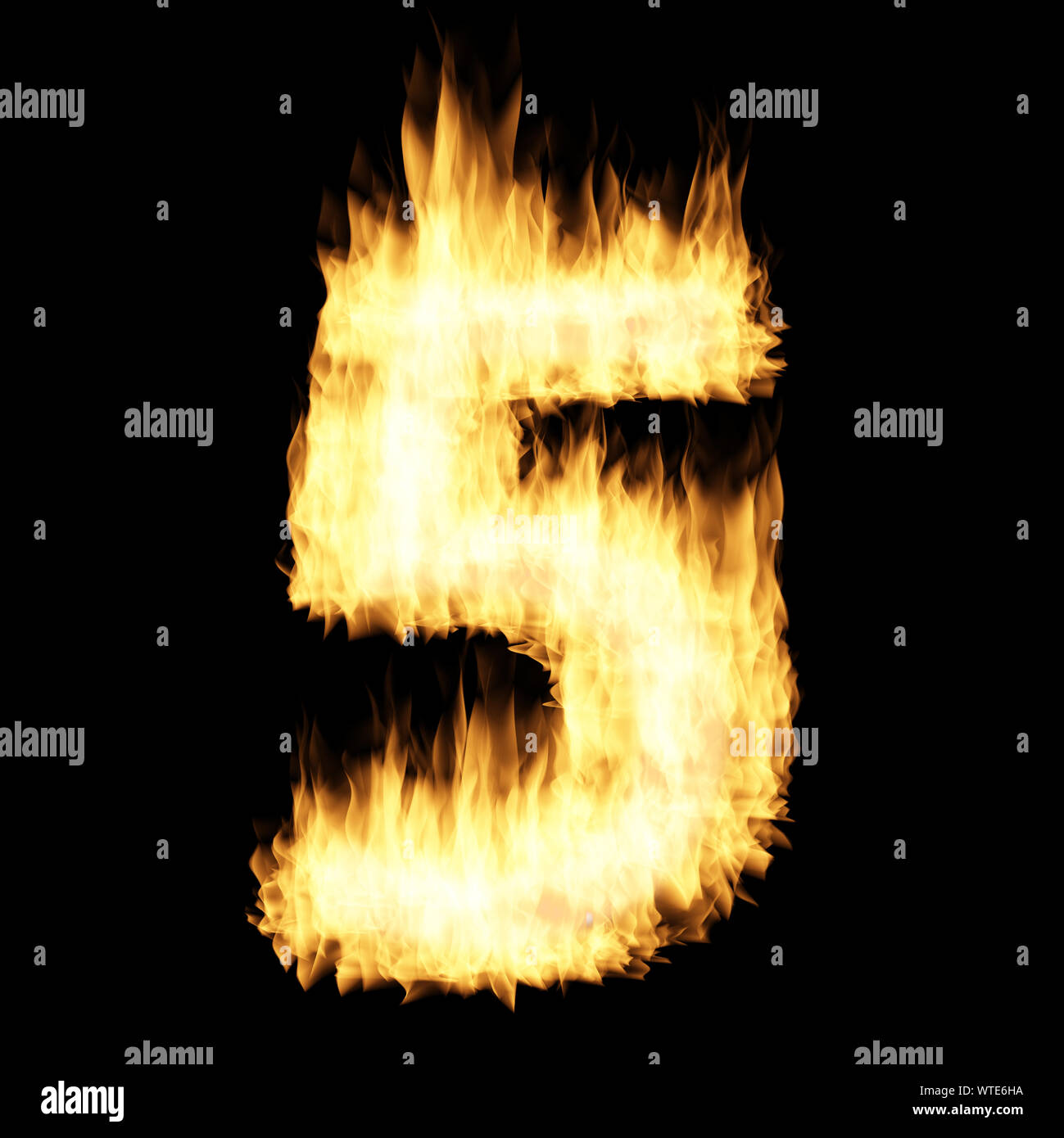 Flame number Five 3D illustration Stock Photo - Alamy