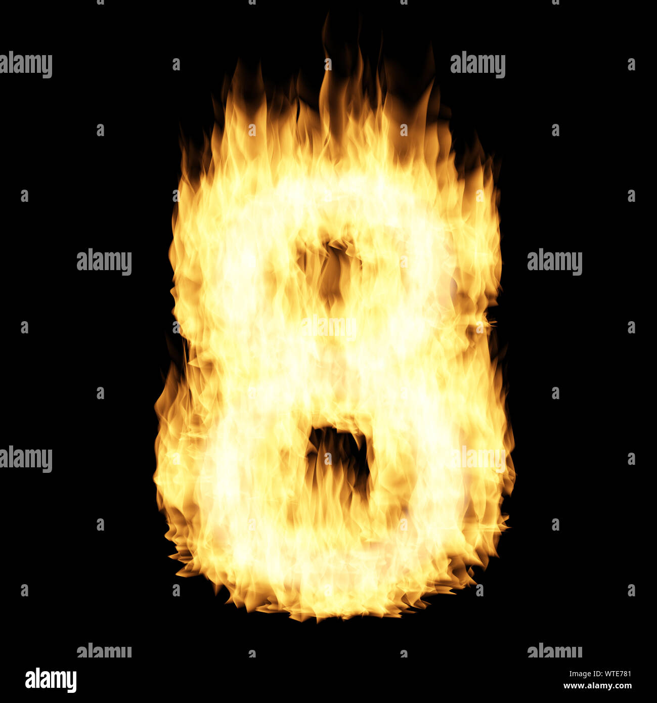 Flame number Eight 3D illustration Stock Photo - Alamy