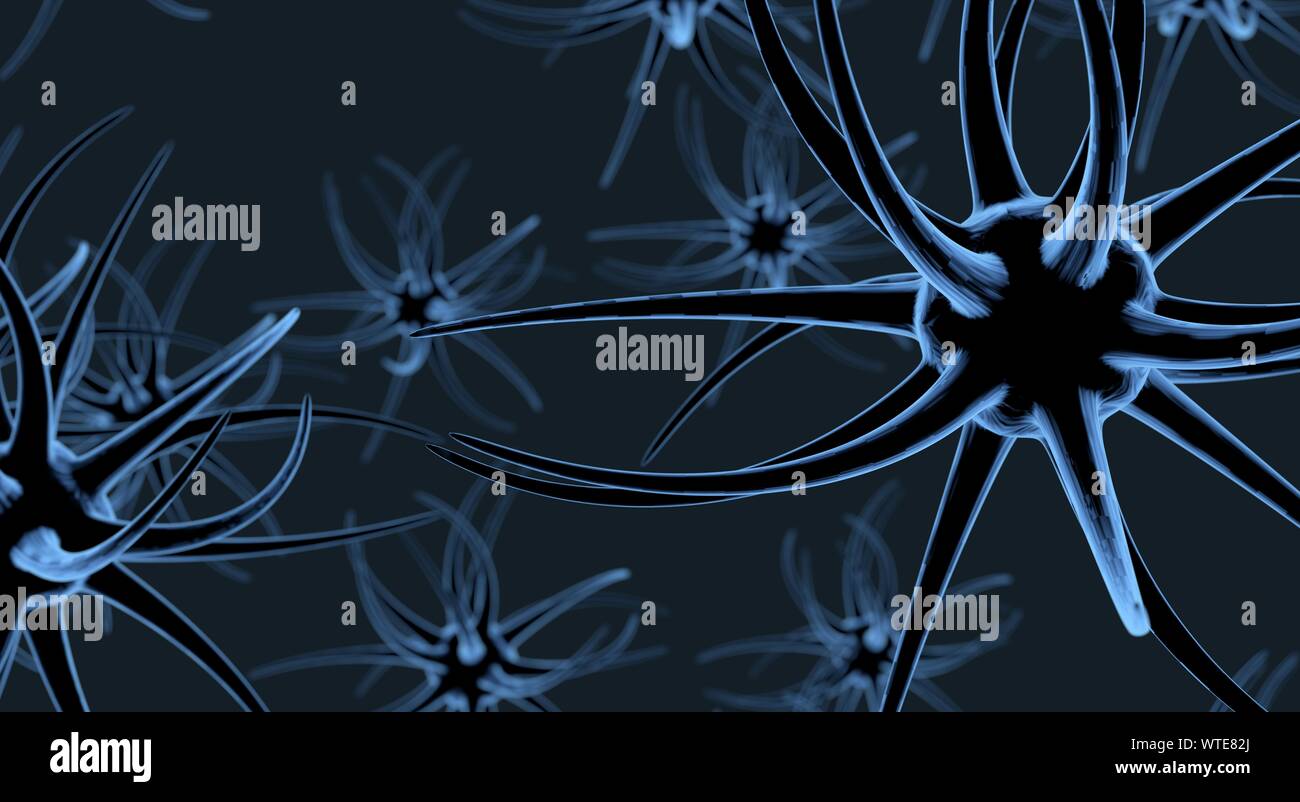 3d Illustration of Neurons Biological Biology Science Nervous System ...