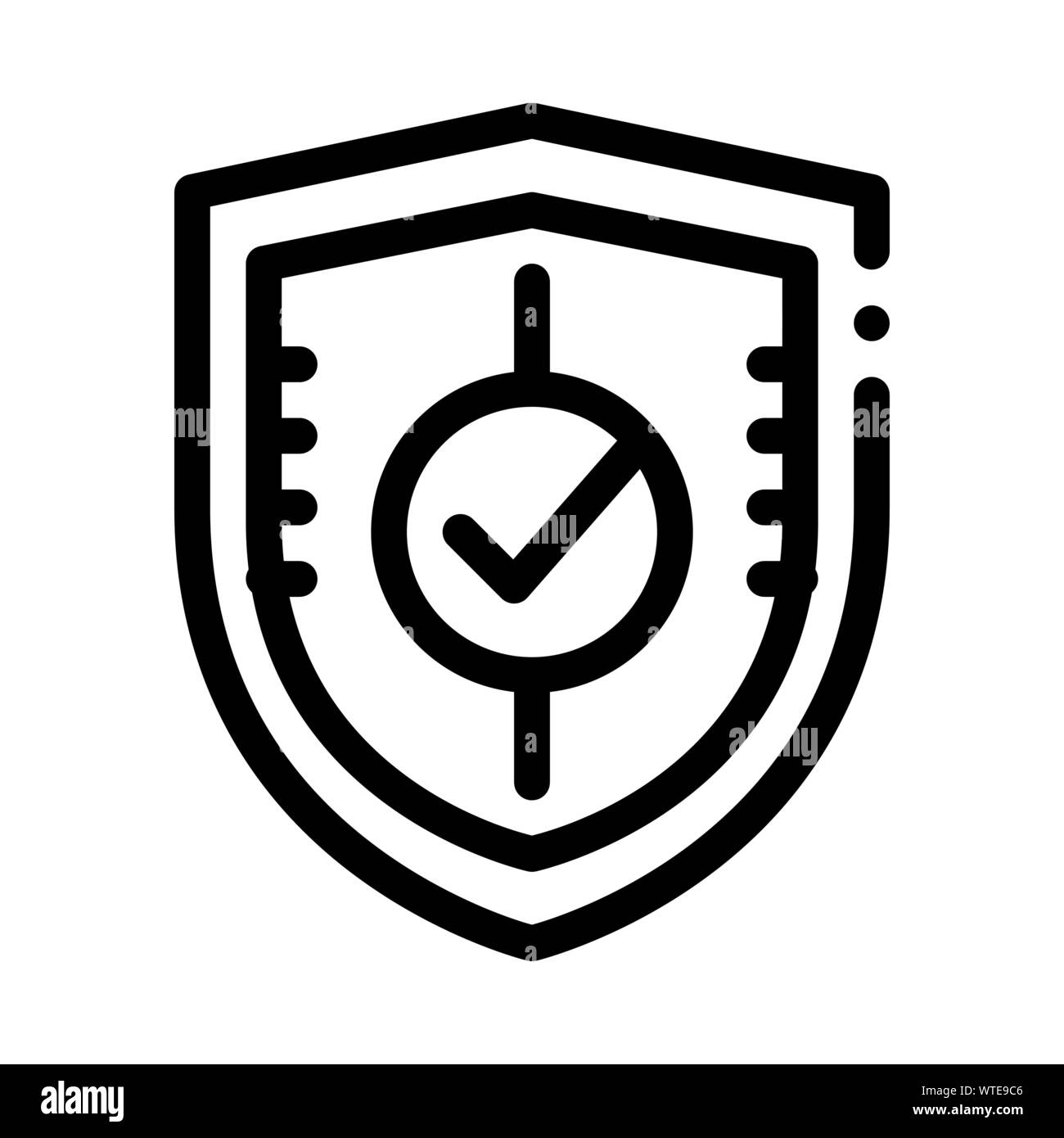 Shield check mark logo icon Black and White Stock Photos & Images - Alamy